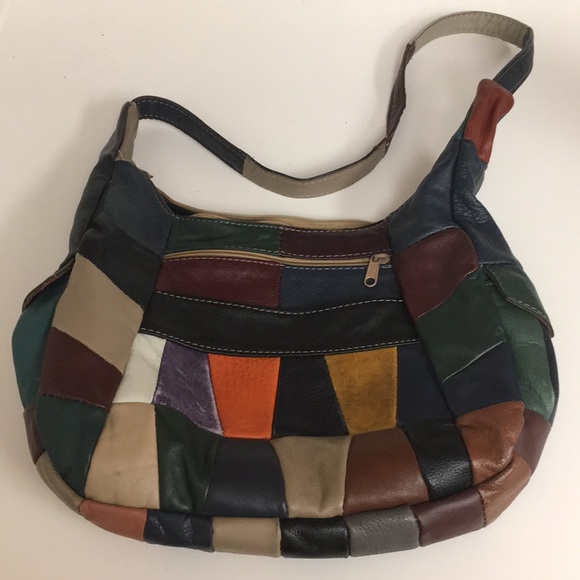 Bags | Leather Patchwork Purse | Poshmark